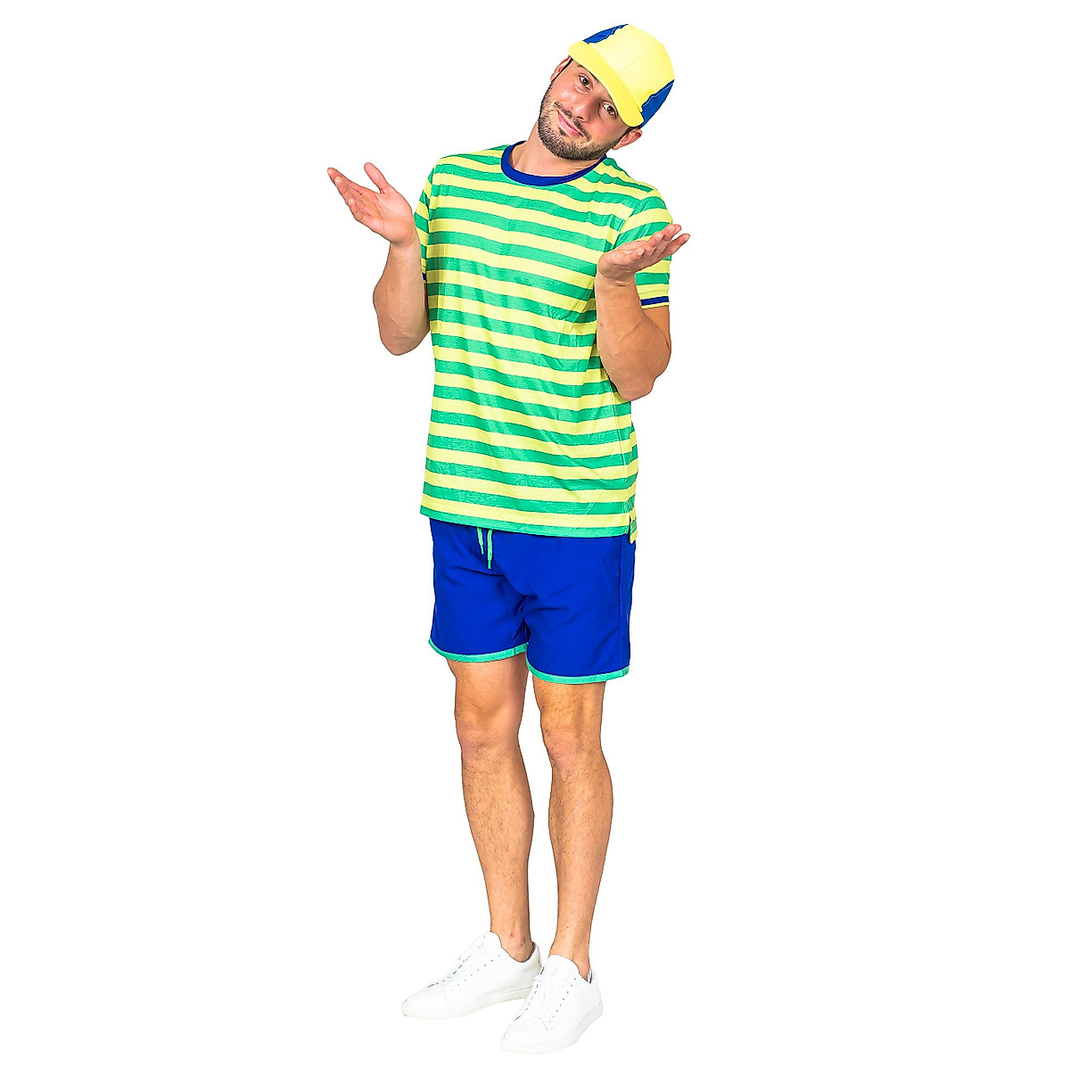 Costume Agent Bel Air Prince Green Shirt, Shorts and Hat Halloween Costume Cosplay
