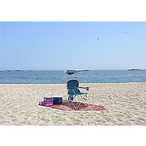 Quik Shade MAX Shade Relaxing Chair With Cup Holders, Foldable, Aluminum, Blue
