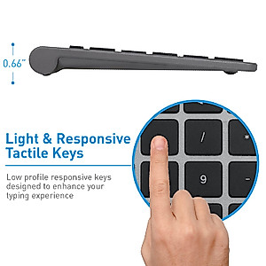 Macally 22 Keys Bluetooth Wireless Number Pad for Laptop and Desktop -10 Key Bluetooth Numeric Keypad with Arrow Keys for Easy Data Entry - Number Keypad for MacBook Pro Air, iMac, Apple, iPhone, iPad