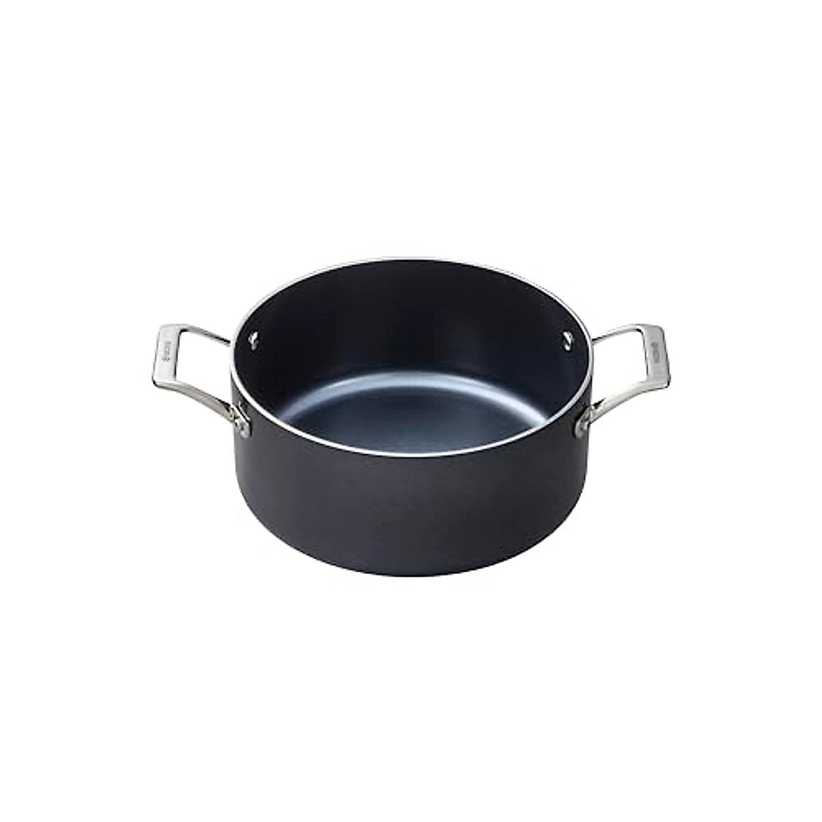 Kyocera Ceramic Cooking Pot with Ceramic Non-Stick Coating 24 cm PFAS/PTFE Free Stainless Steel Handles Suitable for All Hob Types Includes Glass Lid CSTP-09