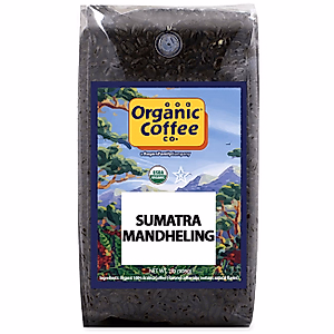 The Organic Coffee Co. Whole Bean Coffee - Sumatra Mandheling (2lb Bag), Medium Roast, USDA Organic