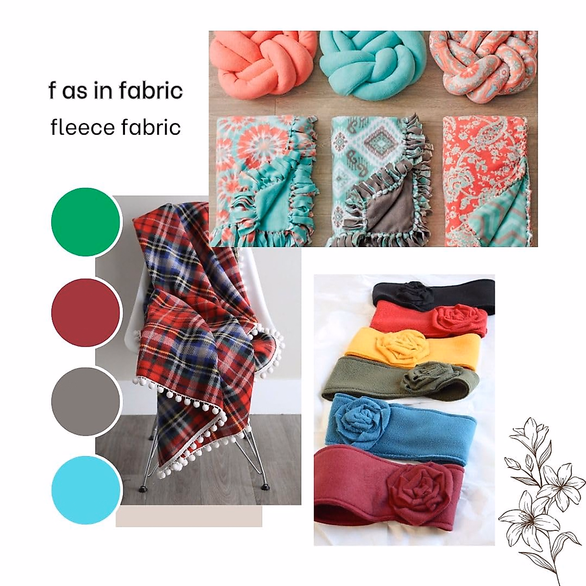 F as in Fabric | Polar Fleece Fabric | Half Yard | 18 "X 60" | Soft, Warm | Hand Crafts, Sewing Projects, Eye Mask (White, Half Yard)