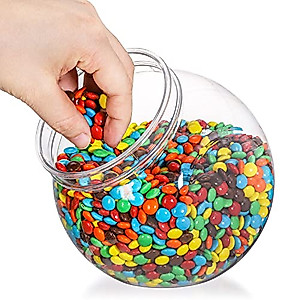 TOPZEA 3 Pack Candy Jars with Lids, 46 Oz Plastic Candy Jar with Lid Clear Cookie Container Sweet Jar Wide Mouth Opening Kitchen Countertop Jars for Candies, Jelly Beans, Cookies, Cereal Snack Storage