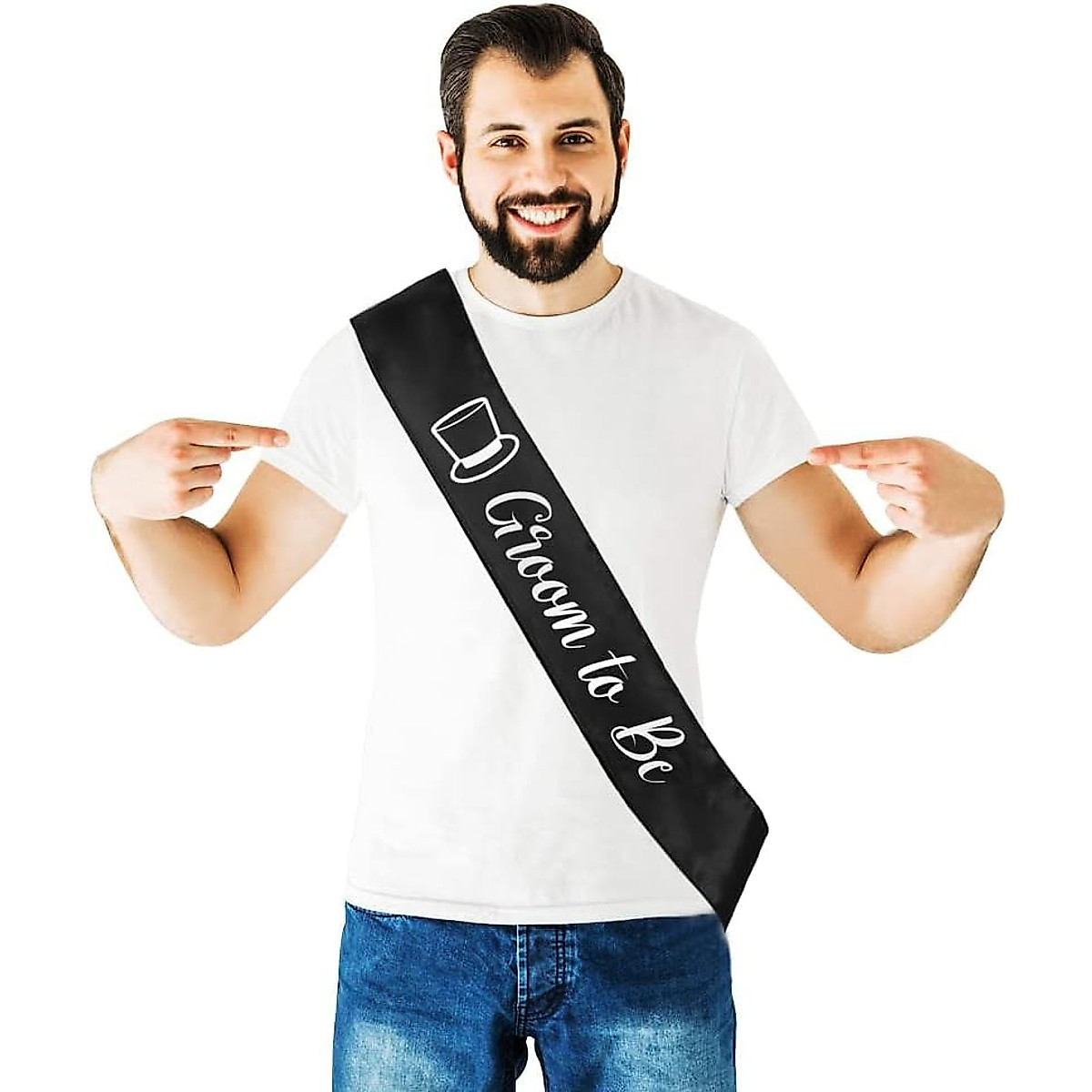 Bride to Be & Groom to Be Sash Set - Bachelorette Party Supplies Engagement Party Favors | Bridal Shower Sashes Bachelor Decorations Just Married Gift Engaged Decor Accessories Wedding Gifts