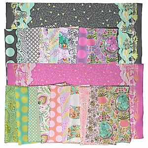 Tula Pink Roar! Design Roll 40 2.5-inch Strips Jelly Roll FreeSpirit Fabrics, Assorted, FB4DRTP.ROAR