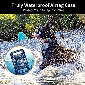 [2Pack] Waterproof Airtag Dog Collar Holder, Silicone Pet Collar Case for Apple AirTag, Anti-Lost AirTag Case Holder Compatible with Pet Collar GPS Pet Trackers for Dog Cat Backpack etc