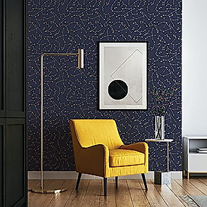 Novogratz x Tempaper Navy Constellations Removable Peel and Stick Wallpaper, 20.5 in X 16.5 ft, Made in the USA