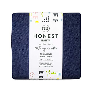 HonestBaby unisex baby Organic Cotton Changing Pad Cover and Toddler Sleepers, Navy, One Size US