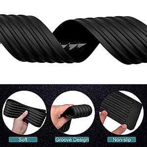 Matericuo Car Rear Bumper Guard Protector Anti-Collision Patch Anti-Scrape Rubber Universal Trunk Door Entry Guards for SUV/Cars Non Slip Black with Tape 38 inch