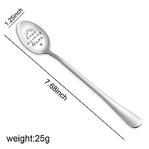 Grandma Nana Gigi Birthday Gifts Spoon for Women Mothers Day Yaya Gifts from Grandkids - Good Morning Nana Christmas Gift for Mom Grandma Nanas Engraved Coffee Cereal Handle Spoons Long Teaspoons