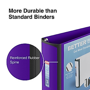 Staples 895621 Better 3-Inch Slant D 3-Ring View Binder Purple (20246)