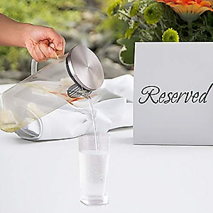 Cedilis 50 OZ Glass Pitcher with Stainless Lid and Handle, Glass Water Carafe Beverage Bottles Iced Tea Pitcher for Hot Cold Water, Ice Lemon Tea and Juice