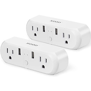 XODO WP3 Smart WiFi Plug - Wireless Remote Control by App Compatible with Alexa and Google Home Assistant 2.4 GHz Network only - Voice Control - WiFi Enable - Smart Home Outlet - 2PK