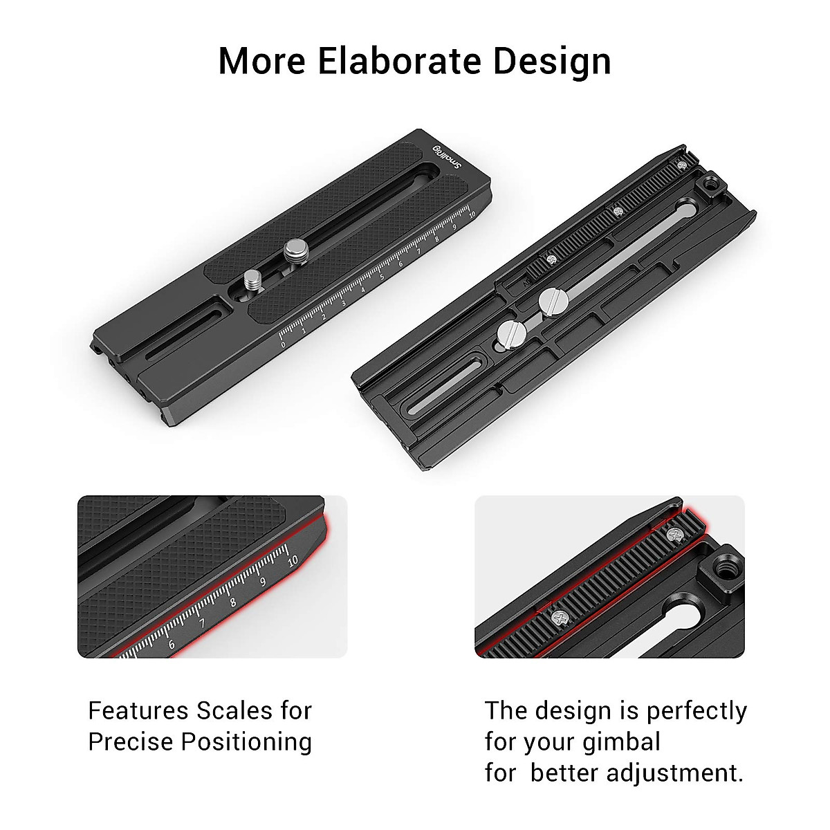 SMALLRIG Camera Extended Quick Release Plate Adapter for DJI RS 2 / RS 3 / RS 3 Pro & for Ronin-S Gimbal - 3031