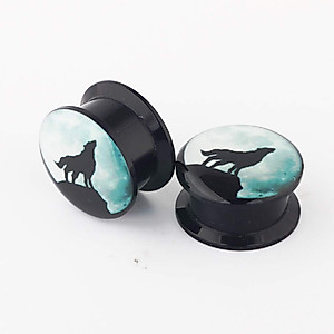 TIANCI FBYJS 5 pairs Acrylic Ear Tunnels Plugs Expander 00 Gauges Stretcher Earrings Screw Ear Piercing Body Jewelry (10mm=00g)