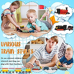 Hanaive 3 Sets Mini Simulation Steam Train Toys Small Retro Steam Train Model Assorted Styles Pull Back Train Set Diecast Locomotive Model Train Set for Boys and Girls Gifts Birthday Party Favor