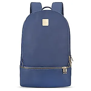 Kamlui 15.6-Inch Laptop Backpack for Women Nylon Waterproof Work Laptop Bag Stylish Teacher Backpack Business Computer Bags College Laptop Bookbag, Blue