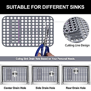 Sink Protectors for Kitchen Sink, 2 Pack Kitchen Sink Mats Cut to Fit for Bottom of Kitchen Sink, 15.7"x11.4" Non-Slip Heat Resistant Sink Grid Accessories for Farmhouse Stainless Steel Porcelain Sink