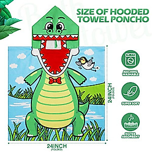 3 Pack Kids Hooded Towel 47 x 24 Inch Baby Beach Bath Towel for Girls Boys Thicker Toddler Swim Towels Ponchos with Hood Cotton Pool Bath Towels Poncho for 1-7 Years (Shark, Astronaut)