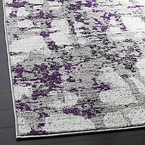 SAFAVIEH Skyler Collection 5'1" x 7'6" Grey / Purple SKY193R Modern Abstract Non-Shedding Living Room Bedroom Area Rug