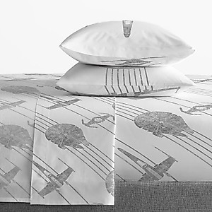 Jay Franco Star Wars Falcon Schematics Queen Size Sheet Set - 4 Piece Set Super Soft and Cozy Kid’s Bedding - Fade Resistant Microfiber Sheets