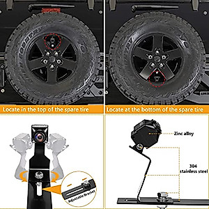 NATIKA Backup Camera for 2007-2018 Jeep Wrangler JK: No Distorted Affect Starlight Night Vision CVBS | AHD Waterproof HD Spare Tire Mount Backup Reverse Rear View Camera for Jeep Wrangler JK 2007-2018