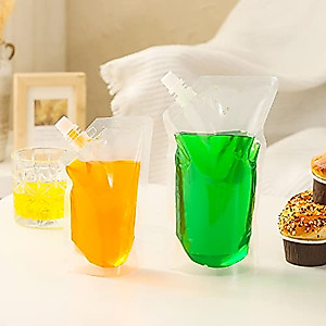 OHMAXHO Alcohol Pouches for Liquor,Reusable Drink Pouches for Adults Alcohol Drinking Flasks,Concealable Plastic Liquor Bags with Funnel,Plastic Travel Flasks (8OZ4 + 16OZ4)