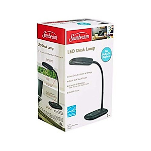 SUNBEAM Flexible Neck LED Desk LAMP Adjustable Light Energy Star Black
