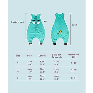 Bycc Bynn Toddler and Early Walker Sleep Fleece Sack with Feet, Baby Sleeveless Wearable Blanket Sleeping Bag (Fox, Small (1-3T))