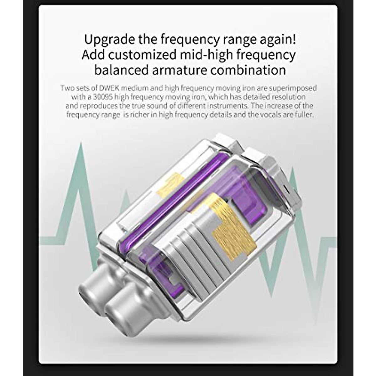 Kinboofi KZ ZSX in Ear Headphone Monitor, Hybrid HiFi Earphone with 5BA 1DD 6 Drivers, KZ Earbuds with Detachable 2 Pin Cable for Church Band Musician Singer(Black No Mic)