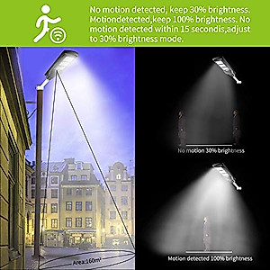 Saanpaan Solar Street Lights Outdoor, Solar Powered Street Lamp Dusk to Dawn with Motion Sensor, Solar Flood Light for Parking Lot,Garden,Street,Front Door
