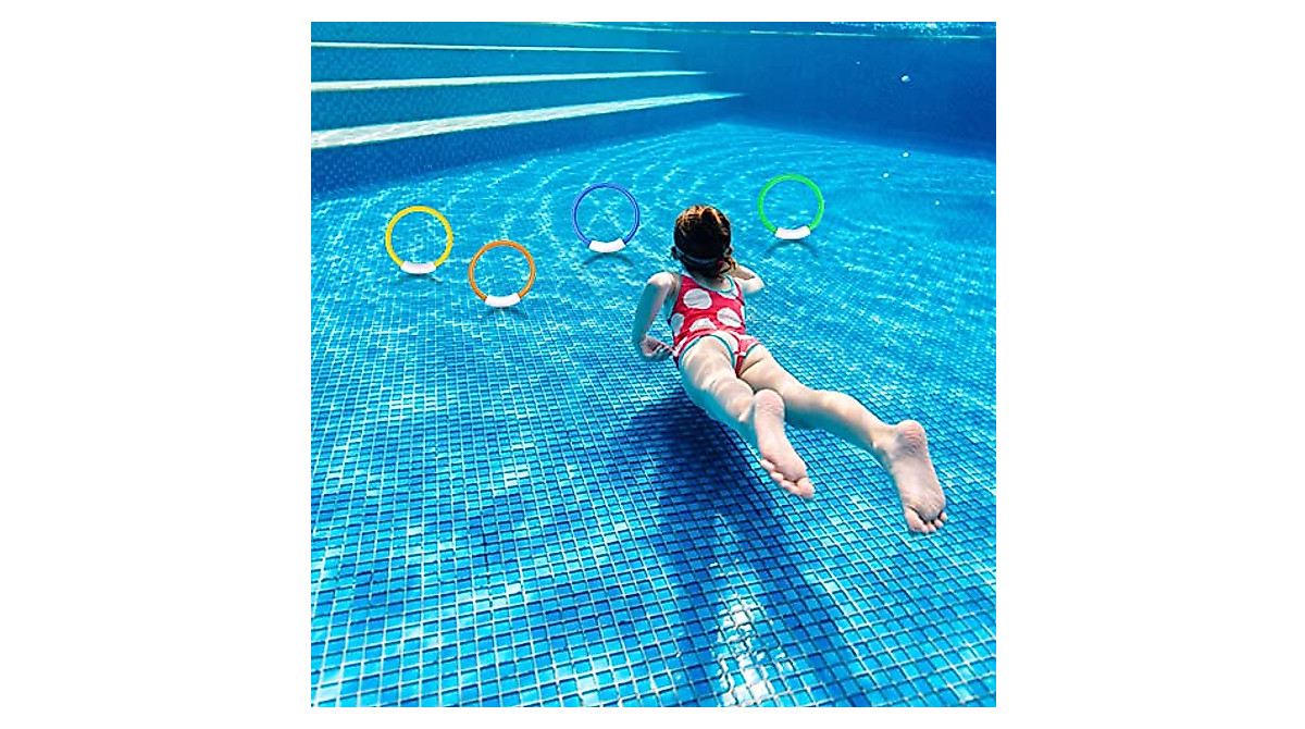 4pcs Diving Rings for Kids - Fun Underwater Pool Toy