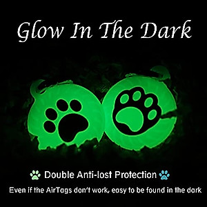 OwXiX Apple AirTag Cases Airtag Keychain Holder for Dog/Cat,Anti-Scratch Skin Cover&Water Resistant Silicone Protective Case for AirTag GPS Tracking with Keychain(2 Pack)