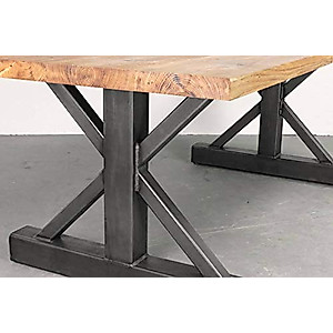 Metal Table Legs,Trestle Table Style,Raw Clear Coated,Industrial Finish,Custom Sizes,Handmade In U.S.
