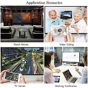 WORLDBOYU Lightning to HDMI Adapter Lightning Digital AV Adapter 1080P with Lightning Charging Port for Select iPhone iPad and iPod Models and HDTV Monitor Projector White
