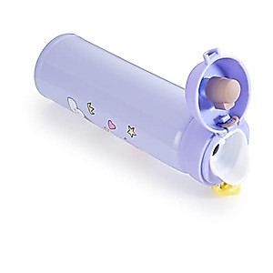 Kids Stainless Steel Thermos Water Bottle Keeps Drinks Hot & Cold All Day Large 12oz. Capacity,Easy Button Pop Lid for Toddler,Double Wall insulated Leakproof Technology by Smile My Baby (Purple)