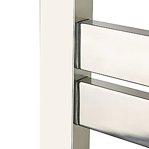 WarmlyYours Radiant Electric Heated Towel Warmer Rack, Hardwired, Integrated On/Off Switch with Light, Stainless Steel, Polished