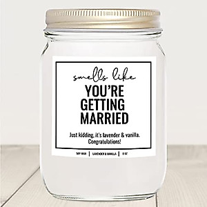 YouNique Designs Engagement Candle - Soy Candles Engagement Gifts for Couples, Engaged Candles Gifts for Women, 8 oz Bridal Shower Gifts for Bride to Be Scented Candles (Lavender & Vanilla)