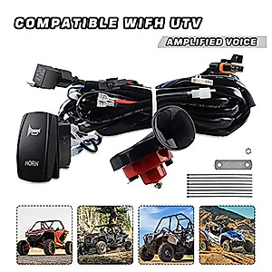 UTV Horn Kit, RZR Horn Kit with Rocker Switch 12V for Polaris RZR Ranger,Ranger PRO XP, Can Am,UTV Accessories