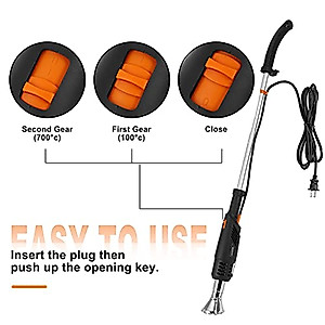 GARDSURE Weed Burner, Powerful 1800W Electric Weed Burner with 700°C Temperature, 2 Nozzles and 3M Cable - Efficient and Environmentally Friendly Solution for Weed Removal, BBQ and More