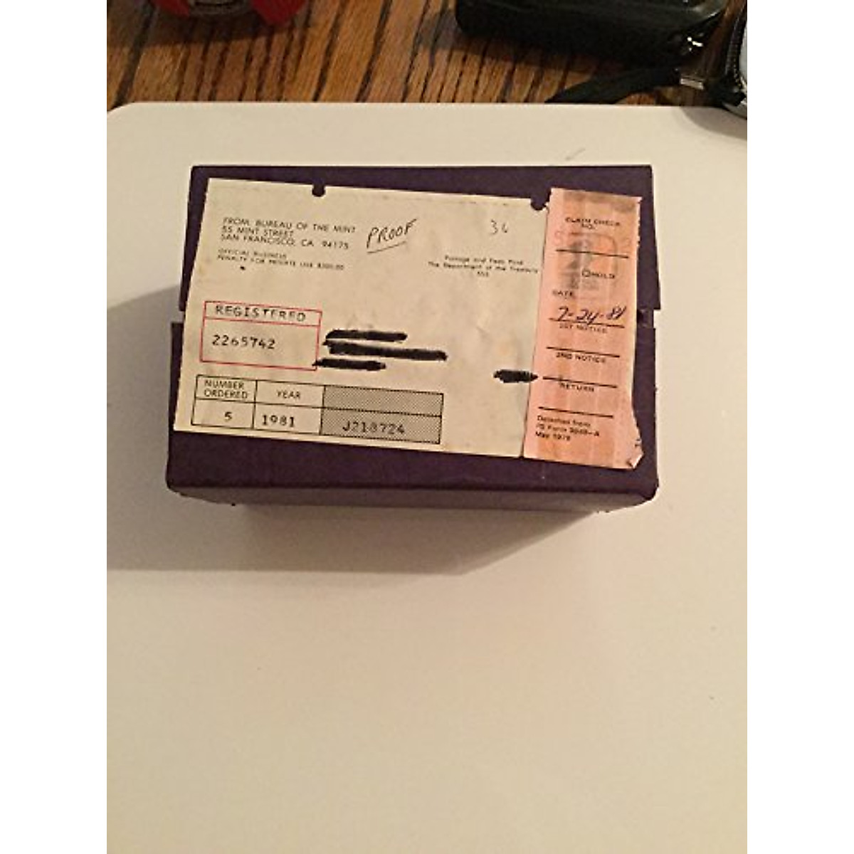 1981 Collection 1981 Sealed Box of 5 Proof Sets Good