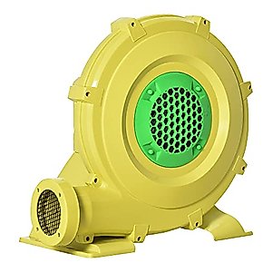 Outsunny Electric Air Blower 750-Watt Fan Blower Compact and Energy Efficient Pump Indoor Outdoor for Inflatable Bounce House, Bouncy Castle and Pneumatic Swimming Pool, Yellow