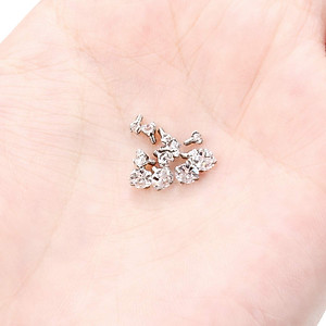 Dyknasz 12PCS 14G Grade 23 Titanium Dermal Anchor Tops Internally Threaded Clear Gem Piercing Jewelry for Women Men