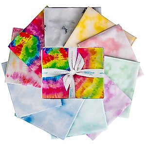 RILEY BLAKE DESIGNS Fat Quarter PRECUTS TIE DYE, Assorted