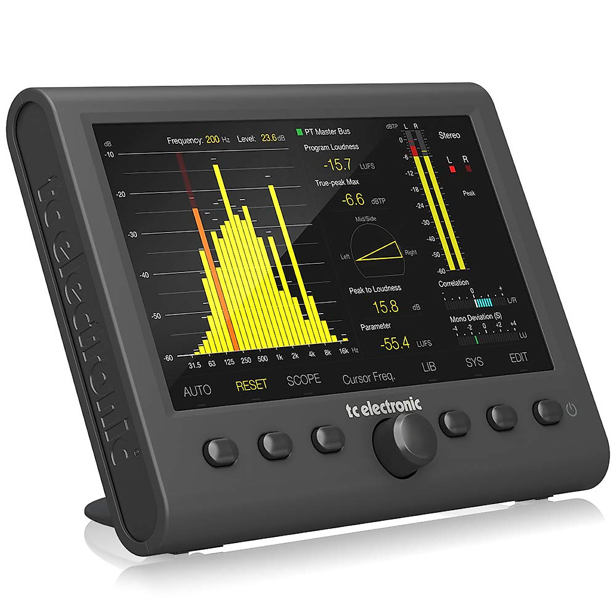 TC Electronic CLARITY M STEREO Stereo Audio Meter with 7" High Resolution Display and USB Connection for Plug-In Metering