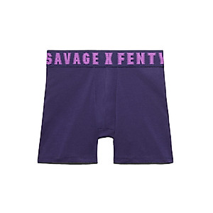 Savage X Fenty, Men's, Boxer Briefs, Matte logo elastic waistband, Front contour pouch, Cotton, Navy Blue, L