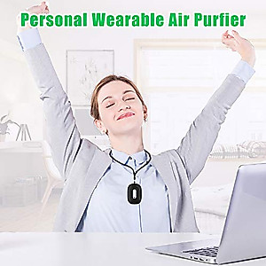 WOOLALA Nylon Lanyard Mini Necklace Ions Generator Wearable Necklace USB Rechargeable for Office/Travel/Crowded Place