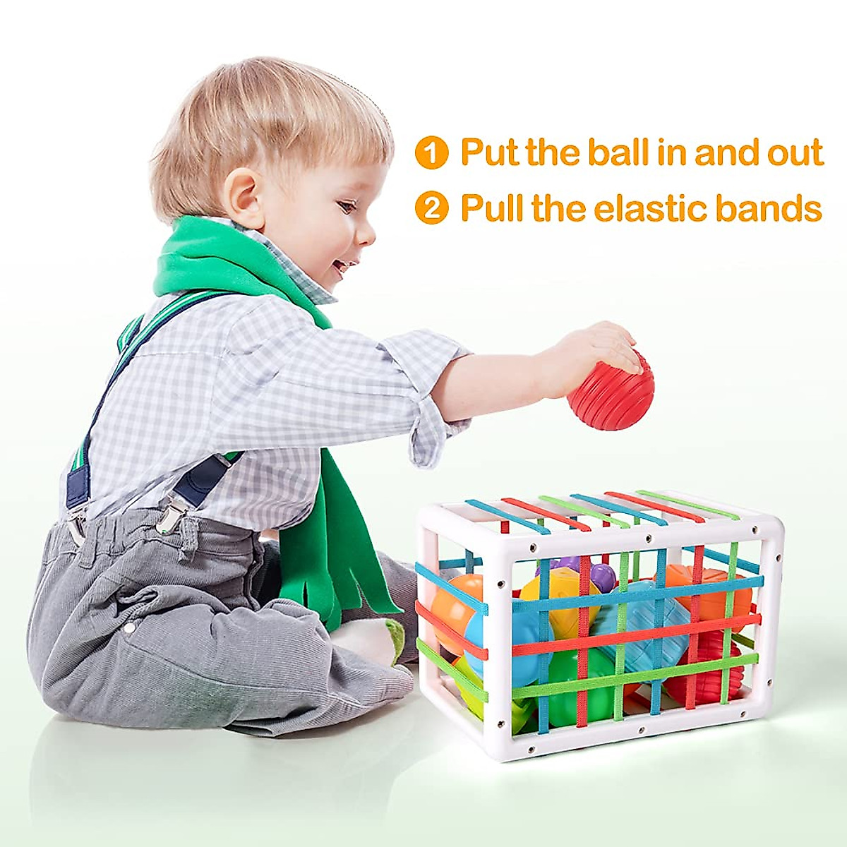 Montessori Sensory Toys for 1 Year Old Boy and Girl, Baby Shape Sorting Bin Gifts for 12 Months, Early Learning Educational Toddler Bath Toys for Toddlers