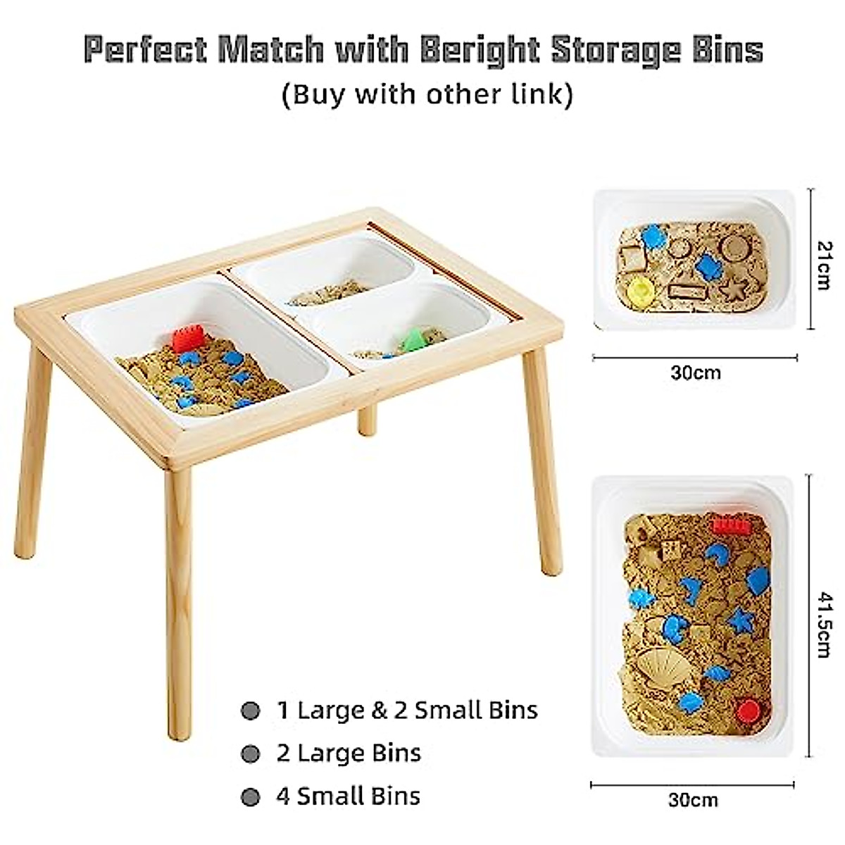 Beright Sensory Table, Indoor Childrens Table Play Sand Table for Toddlers, for Kid's Birthday, Christmas and Thanksgiving, not with Storage Bins, Pantend Pending