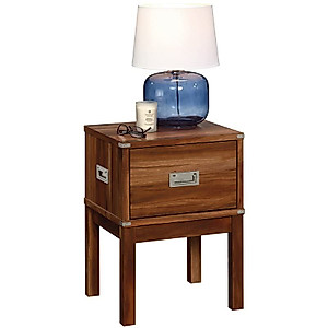 Sauder Vista Key 1-Drawer Wood Night Stand in Blaze Acacia